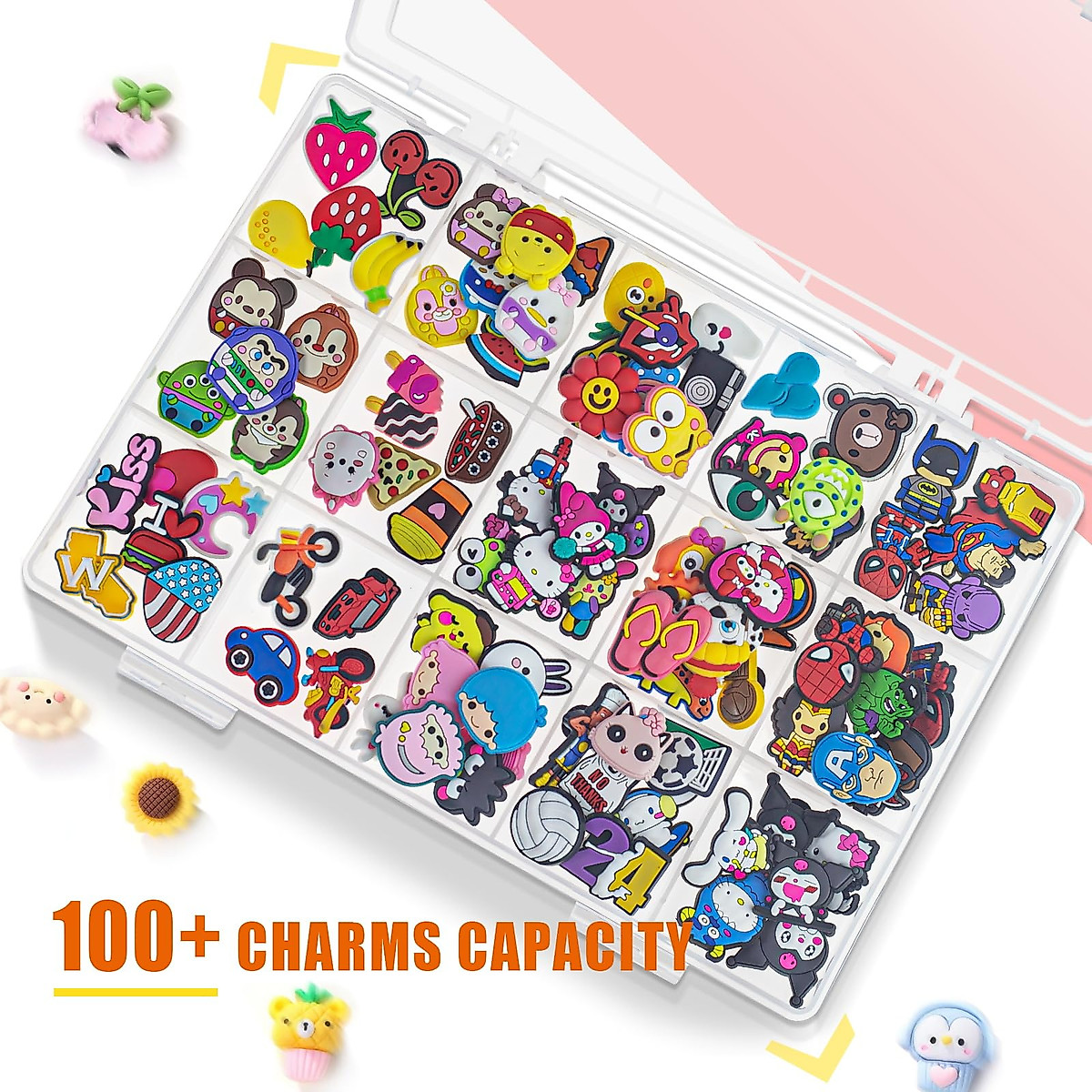 Shoe Charm Holder, Portable Shoe Decoration Storage Box Fit Croc Charms, Shoe Charms Organizer For Sandals, Sneakers