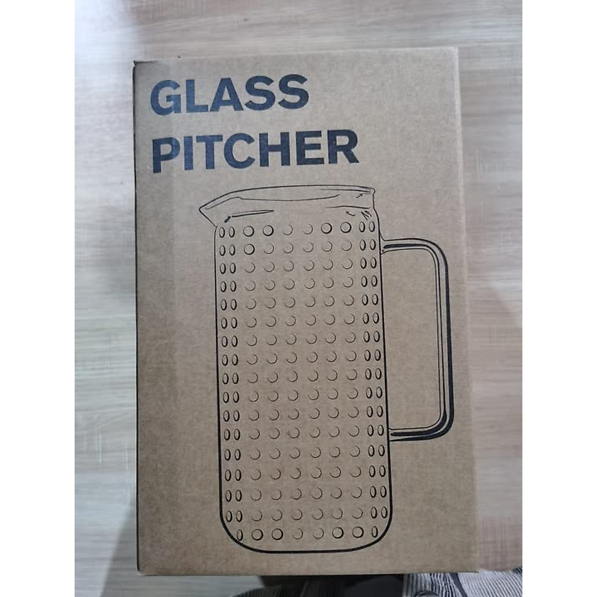 Luvan Glass Pitcher, 68oz Water Pitcher with Lid and Spout, Wide-Mouth Iced Tea Pitcher, Easy Clean High Heat Resistant Borosilicate Glass Jug for Juice, Milk, Cold or Hot Beverages ( 2.0L)