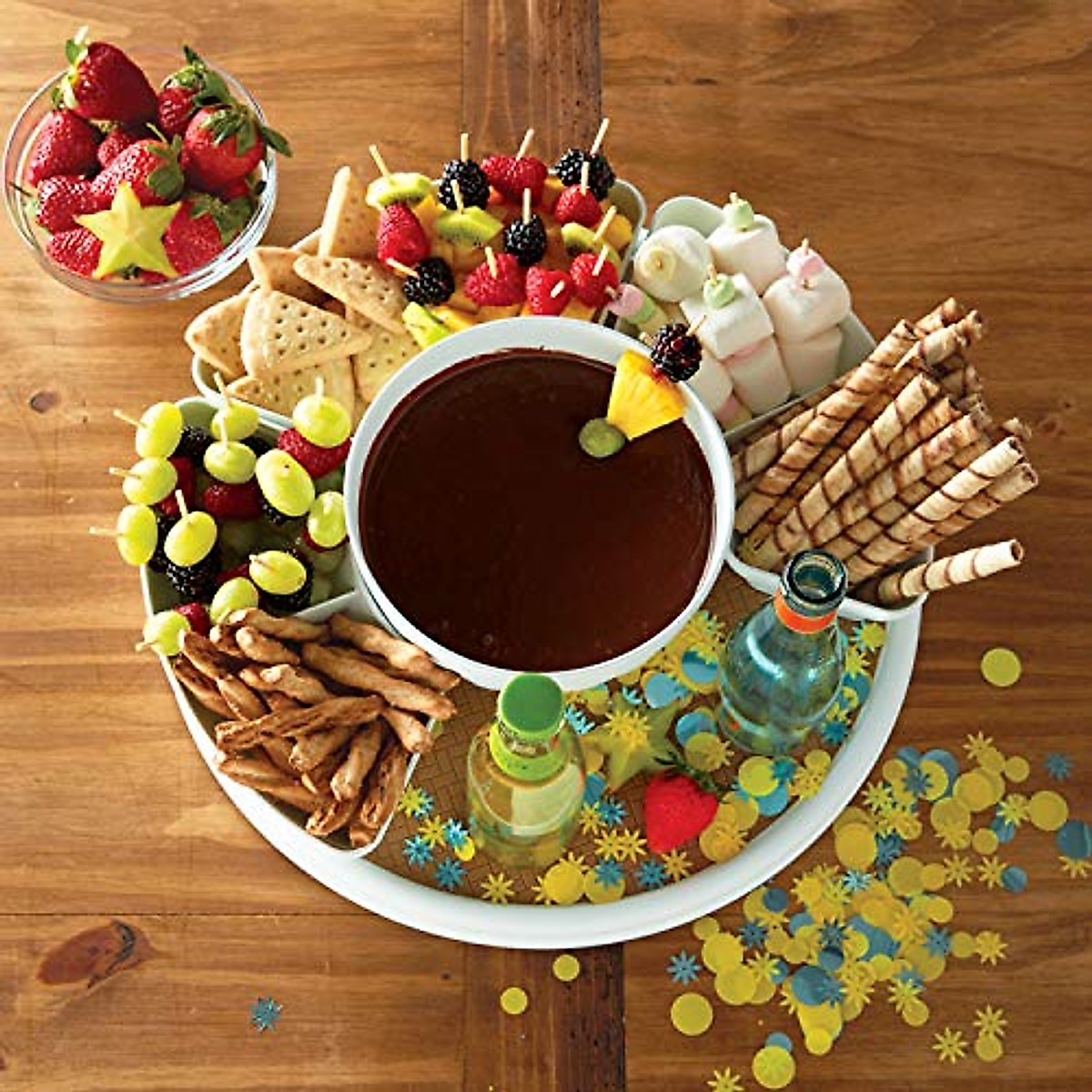 Chicago Metallic Taco Party Multi-Use Rotating Entertaining Set, 6-Piece, White