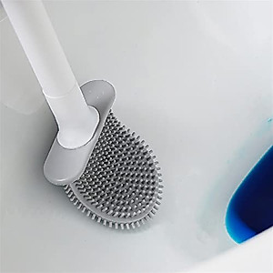 TADALU Toilet Brush Silicone Toilet Brush and Holder Set Cleaner for Bathroom Leak Proof Base Flexible Bristles Brush with Quick Drying Holder Set