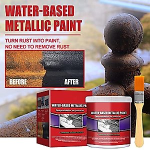 Fractionk Water-Based Metal Rust Remover, Multi Purpose Anti-Rust Rust Remover Repair Protect, Car Chassis Rust Converter, Maintenance Cleaning Rust Dissolver for Car, with Brush (3pcs)
