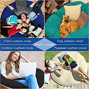 HILUHIDI Papasan Cushion Cover Only, Water-Resistant Papasan Chair Cushion Cover, Easy-to-Clean Papasan Chair Covers with Zipper in Indoor and Outdoor(Beige) (B)