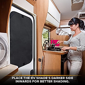 EcoNour RV Door Window Shade | Foldable RV Blinds for Camper Windows | Velcro RV Door Shade & RV Window Coverings to Maintain Temperature | Privacy Rv Camper Accessories-16 X25