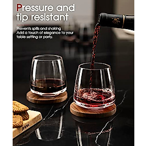 Stemless Wine Glasses Set of 4-13.5oz，Hand Blown Crystal Red White Wine Glasses - Unique gifts for him/her for wedding, birthday, Christmas, father's day, anniversary - clear.