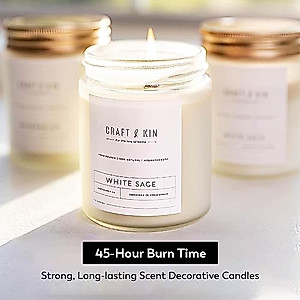White Sage Candles | Sage Candles for Cleansing House | Wood Wicked Candles | 8 oz 45 Hour Burn, Scented Candles for Home Scented Candle Sage, Soy Candles Scented, Summer Candles, Aromatherapy Candles