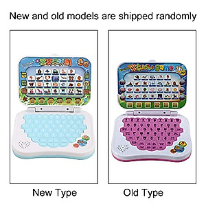 Kids Learning Laptop, Toddler Bilingual Learning Pad Teach Alphabet Numbers Word Music Math Early Development Interactive Electronic Toy for Boys Girls