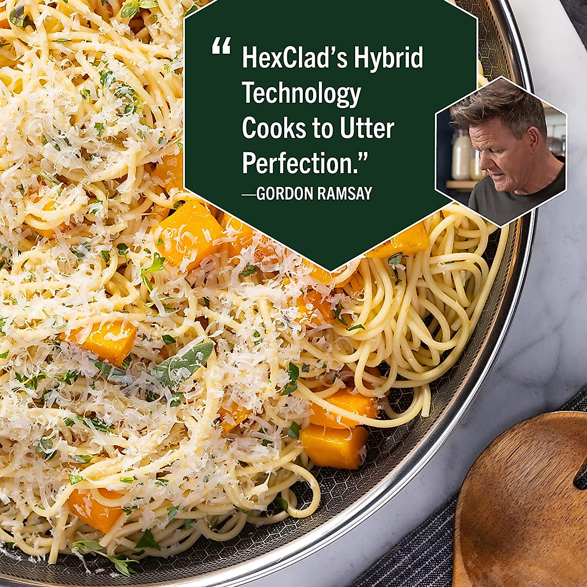 HexClad 22 Piece Hybrid Stainless Steel Cookware Set With 6 Pans, 6 Pots, Mixing Bowls, 6 Knives and 12 Inch Griddle, Dishwasher Safe