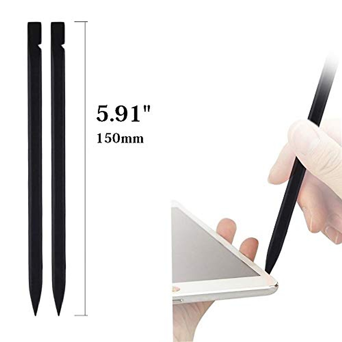 100 Pieces 5.91 Inches Professional Nylon Spudgers Open Pry Bar for Repairing Laptop iPhone iPad Smartphone PC Black Stick Prying Tools