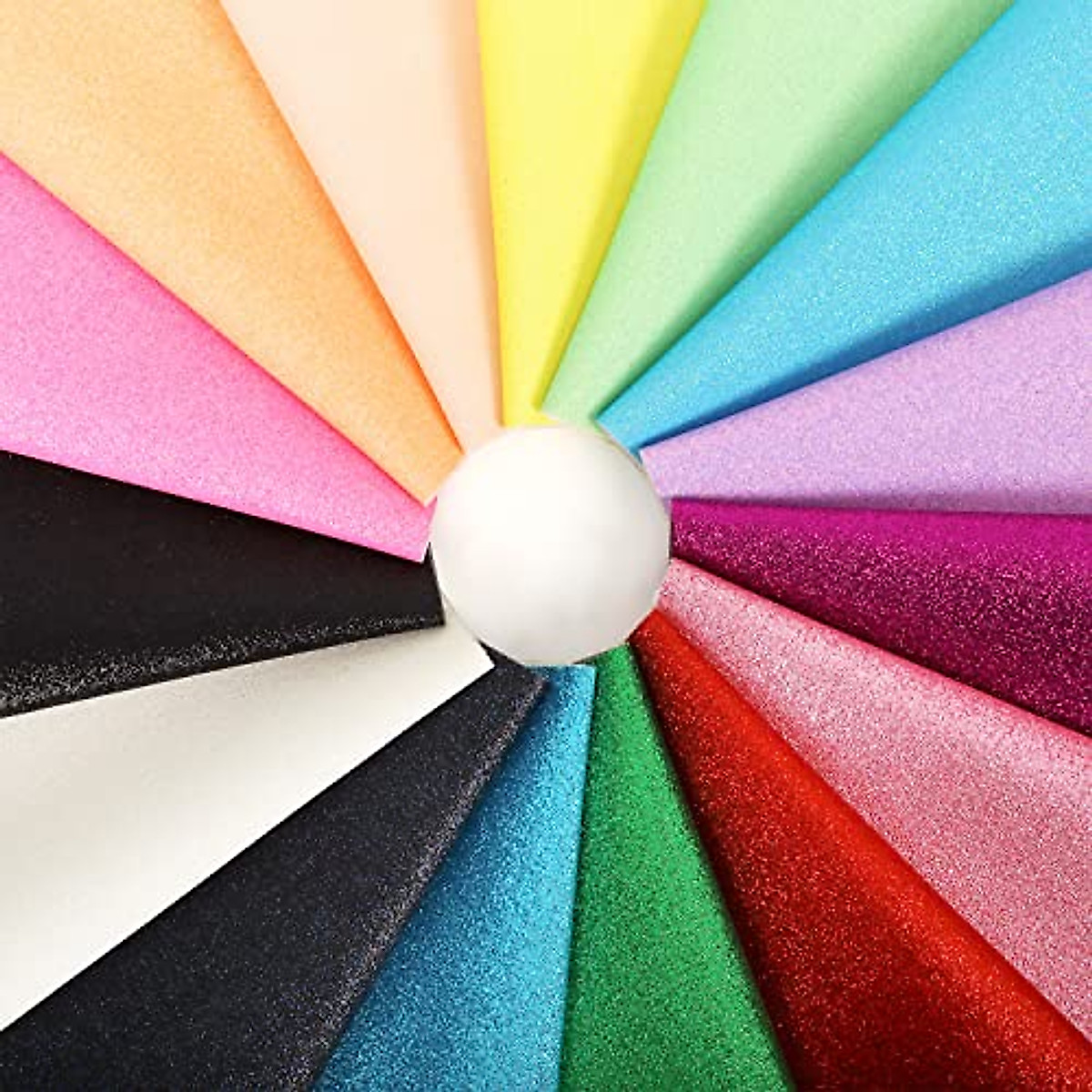 funcolor Glitter Faux Leather Sheets: 15Pcs 8X12 Inch Shiny Glitter Rainbow Leather Sheets Pattern Bundle A4 PU Quality Synthetic Leatherette Material,Making Bows,Keychian and DIY Sewing Crafts