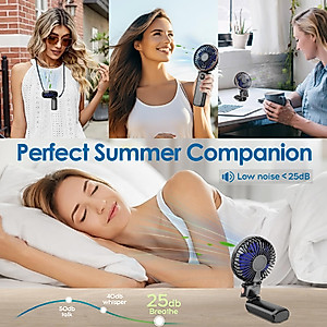 Portable Handheld Fan,5200mAh Personal Fan with LED Display,3-in-1 180° Foldable Mini Fan with 6 Speed,Desk Fan Rechargeable Hand Held Fan for Lash,Small Fan for Travel Office Women Girls (Black)