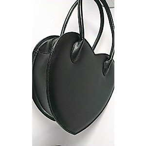 GK-O Fashion Women Heart Shaped Bag Lolita Handbag Clutch Purse Wallet PU Handbag (Black)