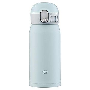 Zojirushi SM-WA36-HL One-Touch Stainless Steel Mug, Seamless, 0.36 L, Ice Gray