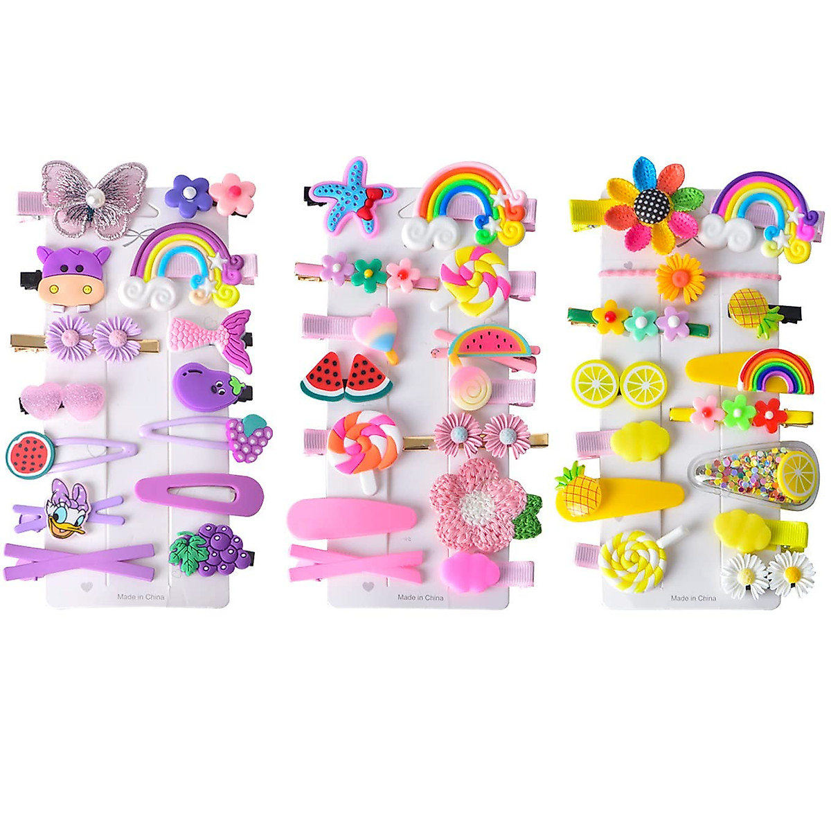 SKYNEO Baby Hair Clips, Pin, Barrettes for Girls, Toddler Girls Accessories, Kids Clips Styling, Flower Rainbow Candy Fruits Butterfly Cute 42 Pieces