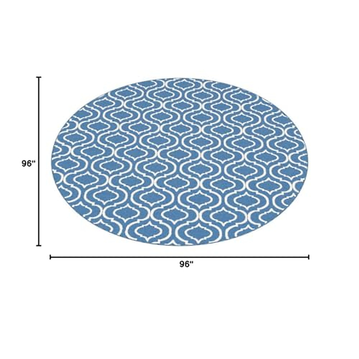 Nourison Jubilant Trellis Blue 8' x Round Area -Rug, Easy -Cleaning, Non Shedding, Bed Room, Living Room, Dining Room, Kitchen (8 Round)