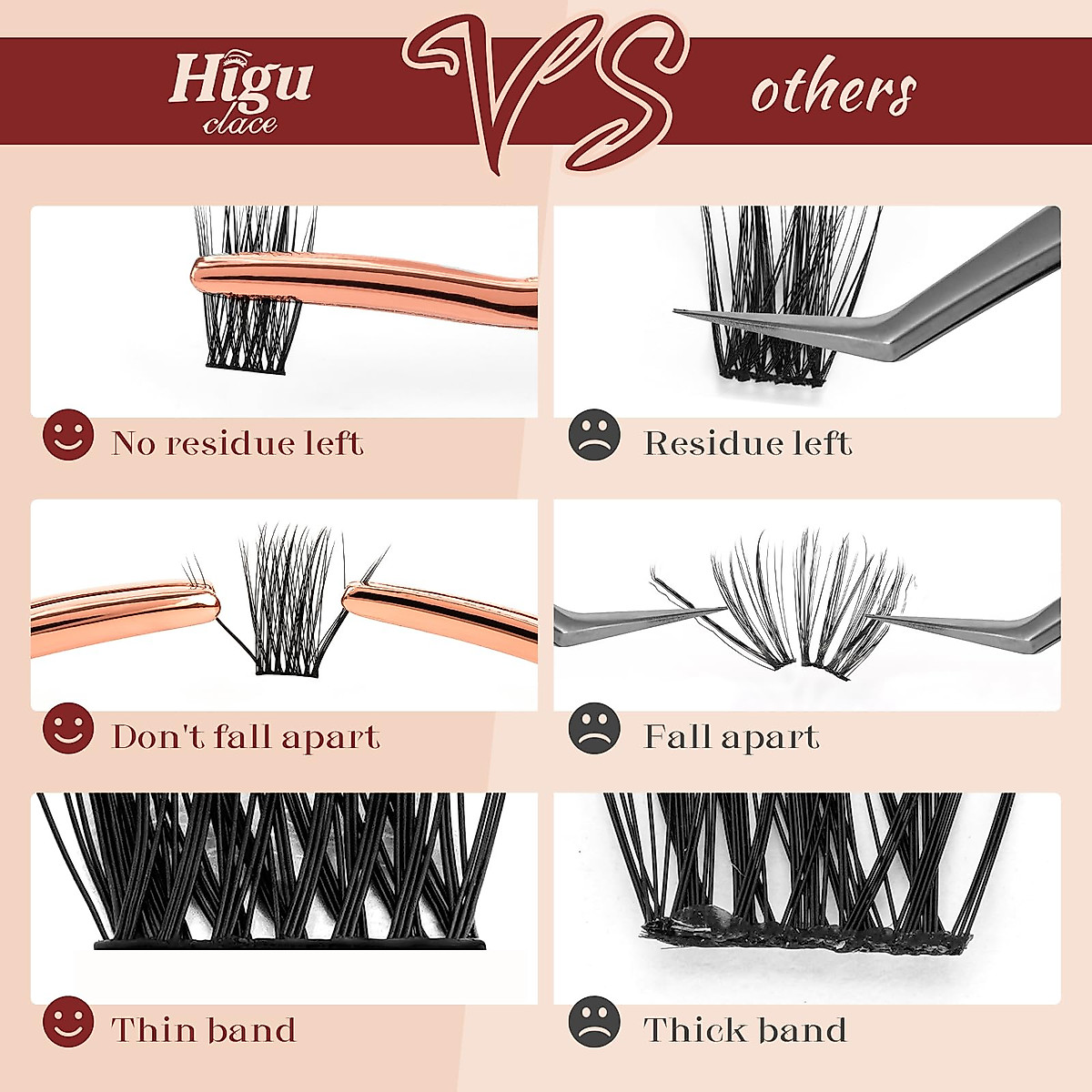 Higu clace Lash Clusters 168pcs, D curl Cluster Lahses 10-16mm Mixed, DIY Eyelash Extensions Super Thin Band & Soft, Wispy Eyelash Clusters Mega Volume Reusable Use at Home(BUSHY D 10-16mm)