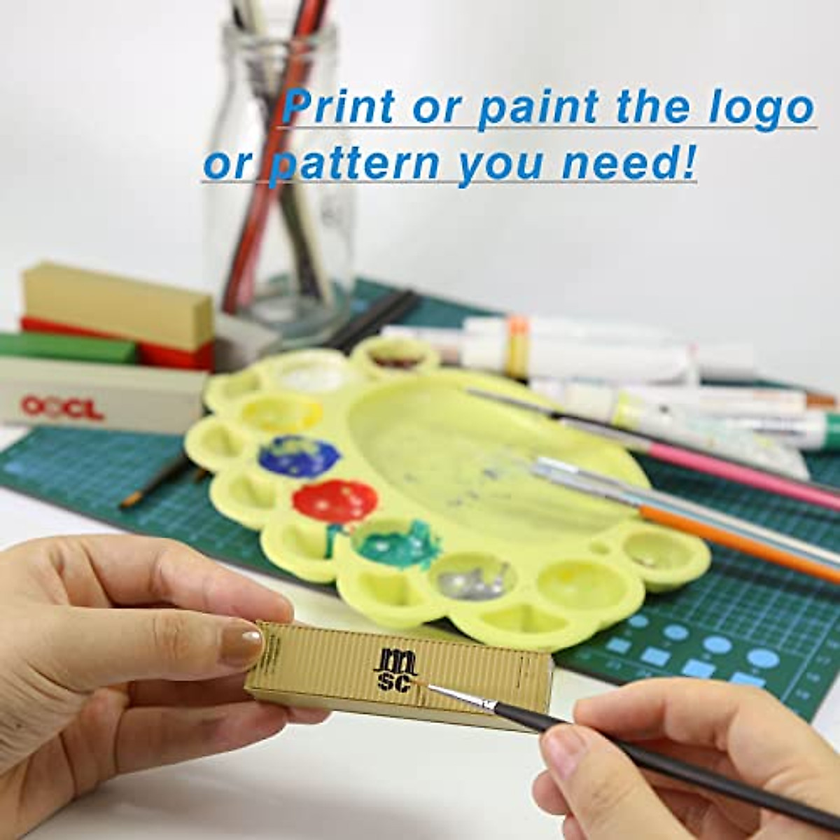 C15008 9pcs Model Train N Scale 1:160 Blank Shipping Container 40ft Cargo Box 40' Freight Car (40ft)