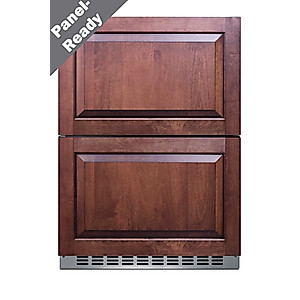 Summit Appliance ADRF244CSS 24" Wide 2-Drawer Refrigerator-Freezer, ADA Compliant, 3.32 cu.ft Capacity, Temperature Alarm, Indoor/Outdoor Compatible, Stainless Steel Drawers, Frost-free, Child Lock