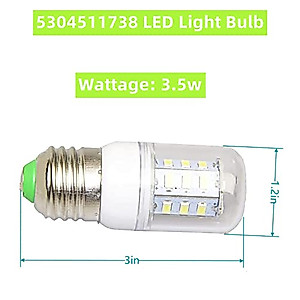 KEI 3418L Refrigerator Light Bulb for Frigidaire Kenmore 5304511738 LED Refrigerator Replacement Light PS12364857 4584444 AP6278388 (110V-240V 3.5W White)-2 Pack