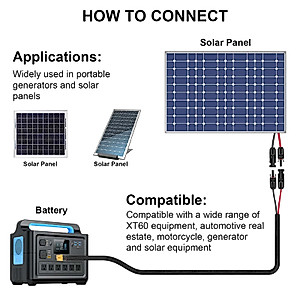 iGreely 3ft Solar Panel to XT60 Adapter Cable for Solar Panel RV Portable Power Station Battery Solar Generator 12AWG