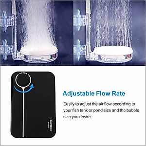 Aquarium Ultra-Quiet Air Pump - Adjustable Fish Tank Aerator with Dual Outlet Pump, 8w 8L/min Oxygen Pump for 20-600 Gallon Tank (Only Air Pump)