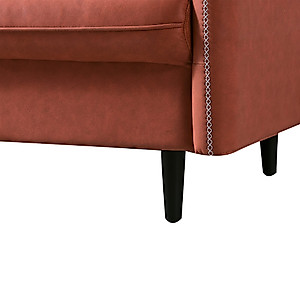 LCH 3 Durable Couch, Mid-Century Tufted Love Seat,Practical Comfortable, Suitable for Living Room, Bedroom, Office and Apartment,2 Pillows Included, Three-Seater Sofa,Orange