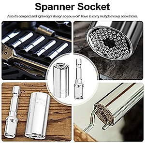 DOITOOL Men’s Gift Universal Socket Hex Axle Tool Axle Wheel Hub Axle Spindle Socket Adapter Power Drill Adapter Stocking Stuffer Treats