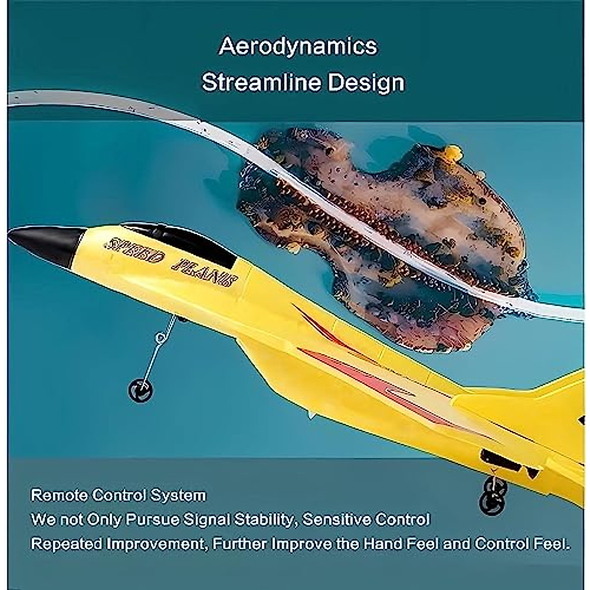 Jaiafupm Remote Control Wireless Airplane Toy - 2.4Ghz Su-35 RC Plane, Foam RC Fighter Plane Jet with Lights, Drop-Resistant Fighter Glider, Remote Control Air Planes Toy for Flight Lovers