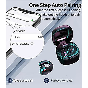 Single Bone Conduction Earbuds Open Ear Headphones Wireless Bluetooth Workout Headphones Open Ear Earbuds Sweat Resistant for Sports Running Headphones Exercise Around Mini Sport Open Earbuds, Black