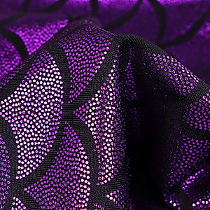 BAOHULU Girls Gymnastics Leotards Shiny Spliced Scale Dance Clothes 3-12 Years B146_Purple_4A