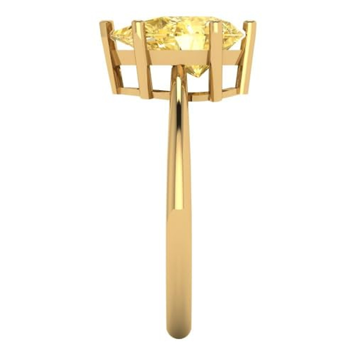 Clara Pucci 2.50 ct Pear Cut Solitaire Yellow Simulated Diamond Engagement Bridal Promise Anniversary Ring 18K Yellow Gold Size 3.5