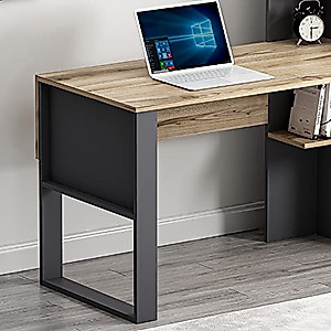 HOMIDEA Tody Desk – Computer & Writing Desk – Work Station - Storage Space with Door and Shelves in a Modern Design for Home Office (Antrachite/Briarsmoke)