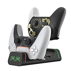 ECHZOVE PS5 Charging, PS5 Charger, Charging Dock for PS5 Controller, Xbox Series S/X Controller, Nintendo Switch Pro Controller, Google Controller (NOT for Power A Pro Conteoller)