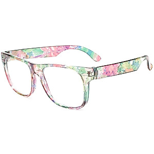 Floral Turquoise Anti UV Blue Light Computer Screen Blocking Glasses Boys Girls