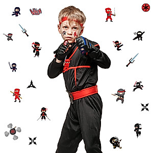 Patelai 468 Pieces Ninja Temporary Tattoos Ninja Tattoo Stickers Cartoon Ninja Warrior Birthday Decorations for School Rewards Gifts Kids Girls Boy Birthday Party Supplies Favors FDA Registered