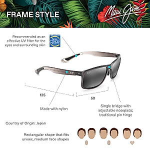 Maui Jim Men's Huelo Polarized Sport Sunglasses, Translucent Grey/Neutral Grey, Medium