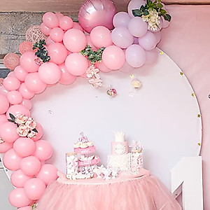 Pllieay 14 Holes Balloon Sizer Box Cube, Pink Plastic Balloon Measurement Box, Collapsible Balloon Sizer Tool with Instructions for Balloon Decoration, Balloon Arch, Balloon Columns, 1-10 Inch