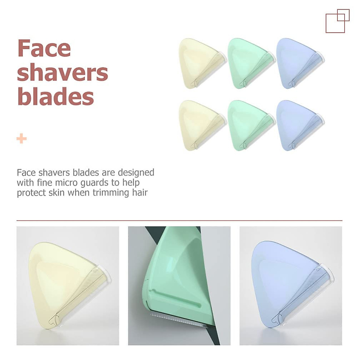 Beavorty Eyebrow Razors Shaver, Triangle Eyebrow Razor, Eyebrow Hair Trimmer, Eyebrows Shaper Trimmer Shaver for Women Girls 6pcs