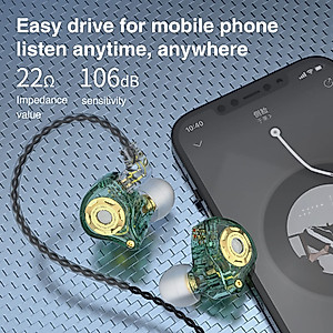 FEDAI TRN MT1 PRO in Ear Monitor Earbuds, 10mm Composite Dual Magnetic Dynamic Earphones Sport Earbuds in Ear Earphones Sport Noise Cancelling Headphone with Detachable C Pin Cable(with mic, Black)