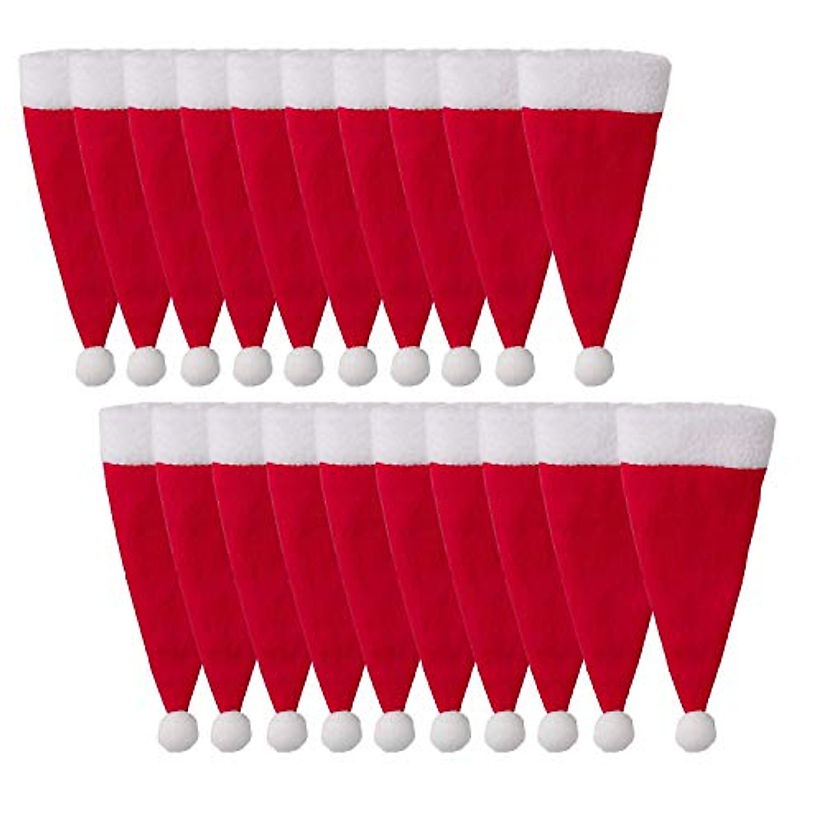 SUNTRADE Christmas Santa Hats Silverware Holders,Tableware Knife Fork Spoon Storage Bag,for Christmas Dinner Table,Set of 20