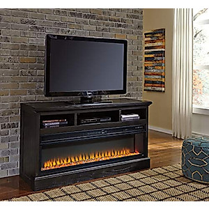 Signature Design by Ashley 57" Electric Fireplace Insert with LED, 6 Temperatures, Multi Flames & Overheating Control, Black