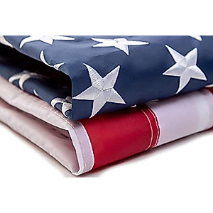 This 3x5 ft American Flag Outdoor The Strongest, Longest Lasting, 3x5 ft. 100% Made in USA Embroidered Stars Sewn Stripes Brass Grommets Foot Heavy Duty Nylon…
