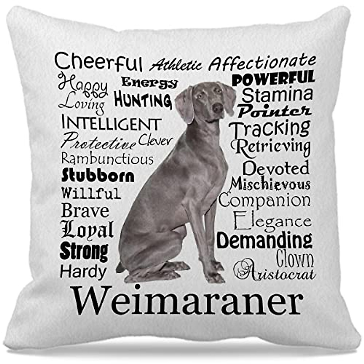 GICHUGI Dog Themed 18″×18″Funny Traits and Personality of A Weimaraner Dog Decorative Throw Pillow Case for Home Living Room Sofa Couch Bed Decor,Dog Lovers Weimaraner Mom Girls Women Gifts