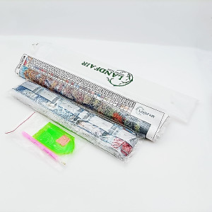 LANDFAIR Diamond Painting Kits - 15x20 inch Round Full Drill Flower Shop de Paris Diamond Art Kits for Adults