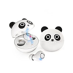 Togetface Wireless Earbuds for Kids,with Cute Panda Comfort&Lightweight Design Noise Cancellation Earphone for Girl Women Sport Bluetooth 5.0 in Ear Headphone with Mini Portable Charging Case