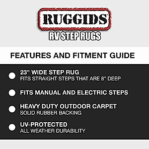 Prest-O-Fit 3-Pack 2-4122 Ruggids RV Step Rug Black Granite 23 in. Wide - 811602