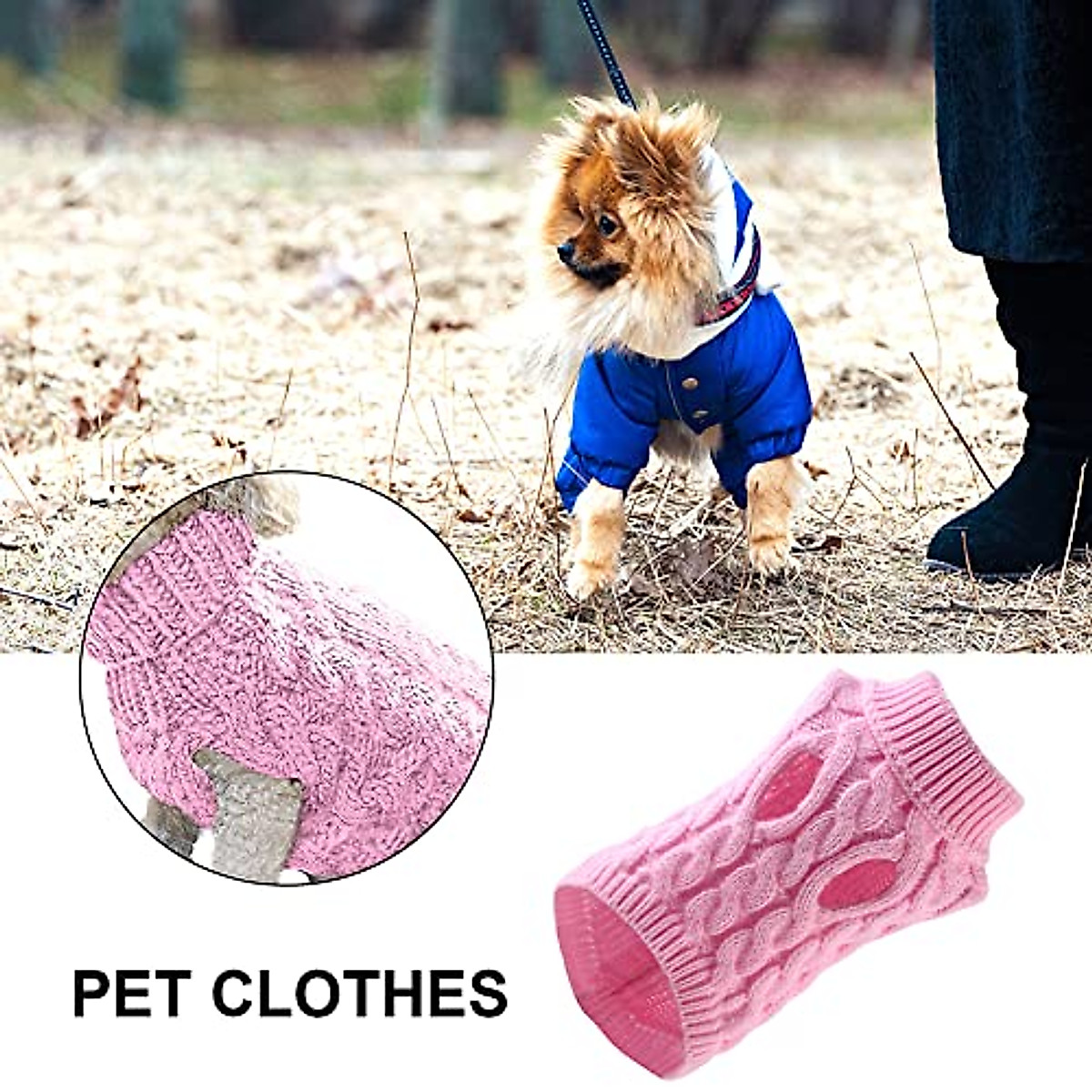 Knitted Pomeranian Teddy Jacket Breathable Turtleneck Pets Insulation Clothes Puppy Leisure Warm Clothing for Small and Medium Dog