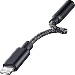 [Apple MFi Certified] Headphone Jack Adapter for iPhone, Lightning to 3.5mm Female Connector Earbuds Converter Aux Audio Dongle Cable Cord Compatible with iPhone 13/12/11/XR/X/8/7/iPad Black