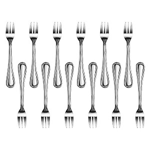 New Star Foodservice 58086 Slimline Pattern, 18/0 Stainless Steel, Oyster Fork, 5.4-Inch, Set of 12