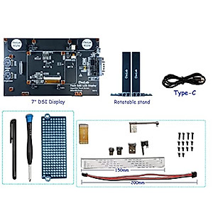 ElecLab 7 Inch 800x480 DSI Touchscreen Monitor Capacitive LCD Display RS232/RS485 Speaker Bracket for RPI 4B 3B+ 3B 3A+ 2B B+