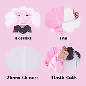NEWCOSPLAY Unisex Adult Pink Pig Onesie Pajamas Animal One Piece Costume Cosplay Sleepwear (Pink Pig, X-Large)